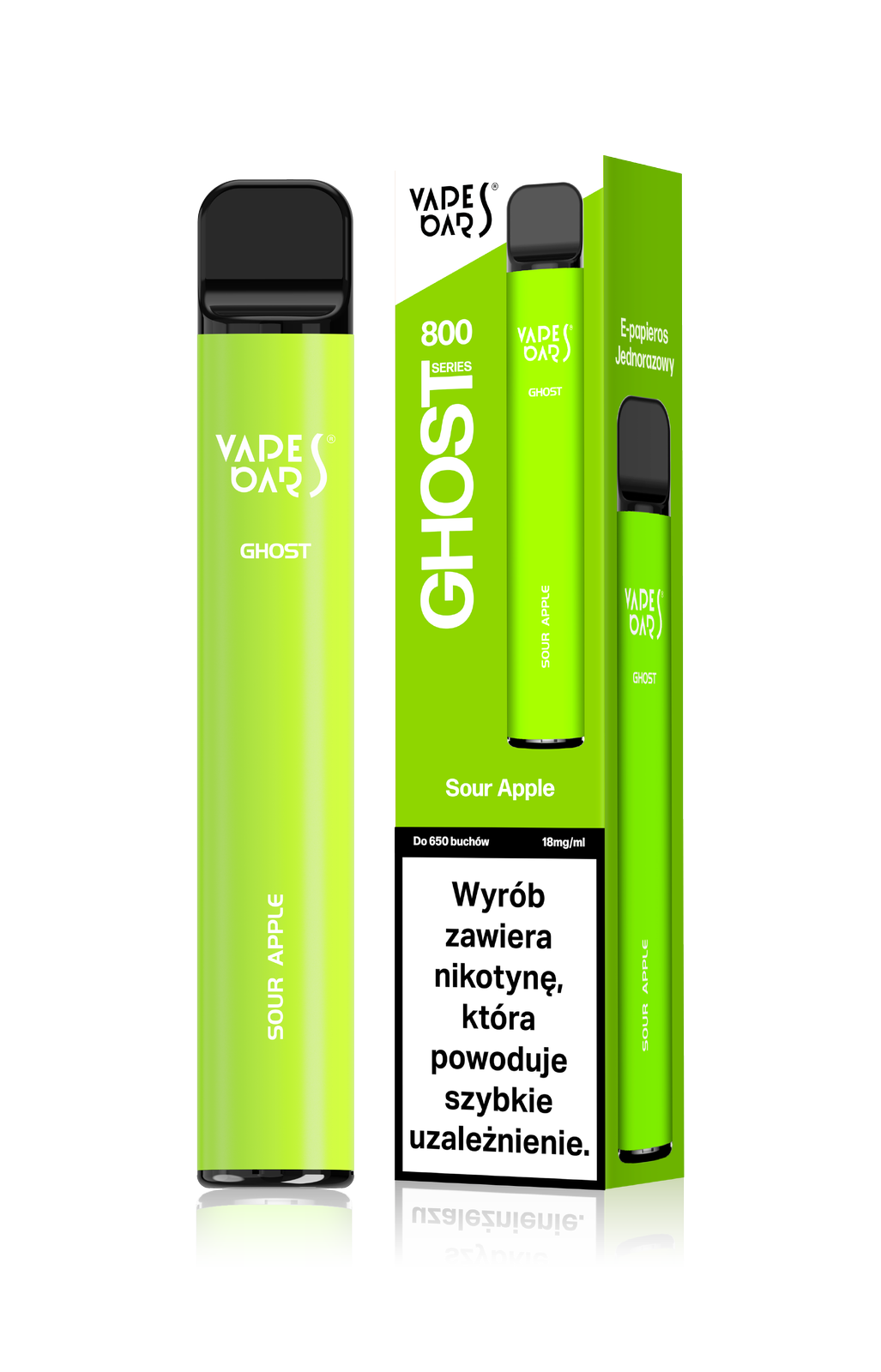 Sour Apple Vapes Bars GHOST 800 | GHOST 800 Na skróty \ Vapes Bars ...